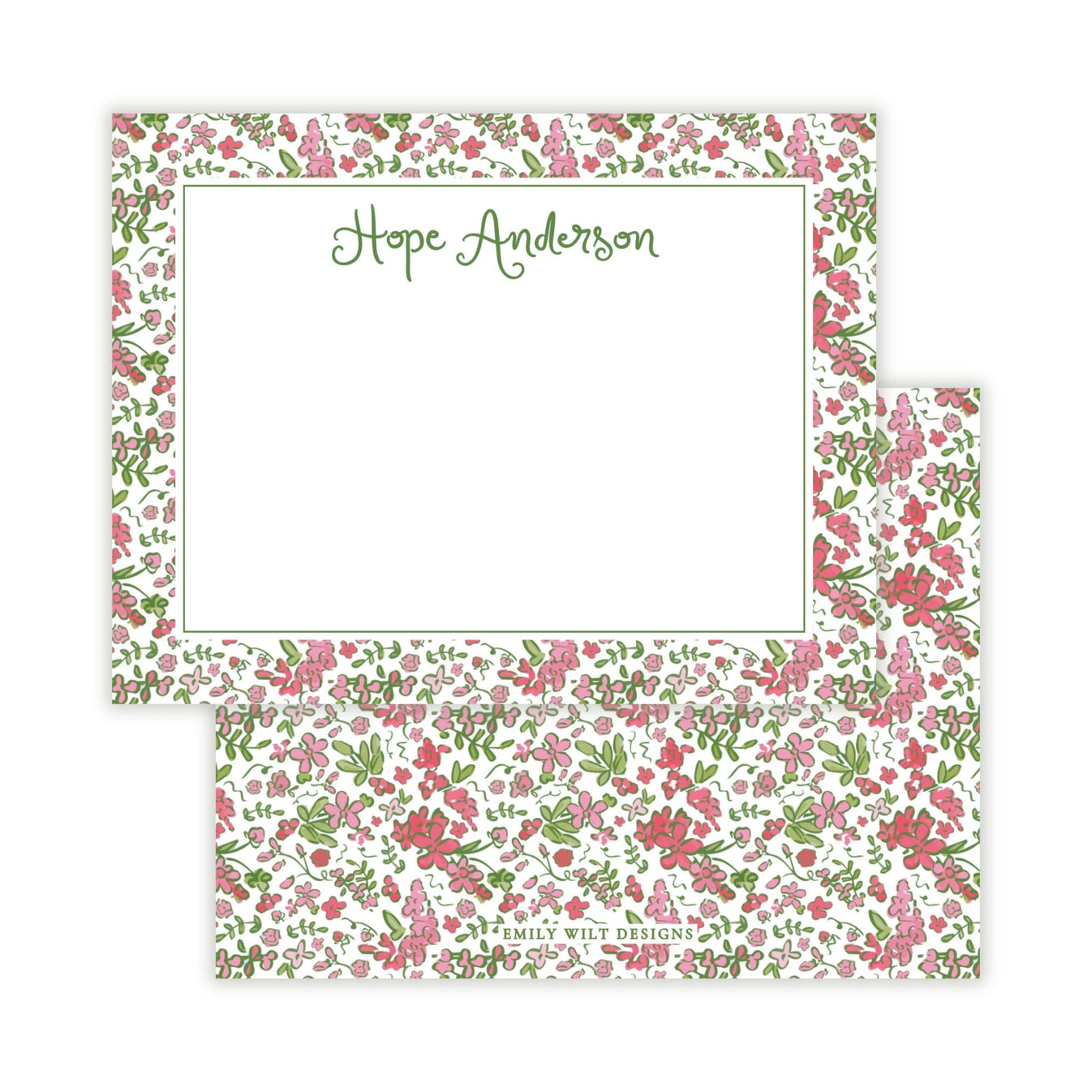 Personalized Flat A2 Note Cards – Custom Stationery by Emily Wilt Designs